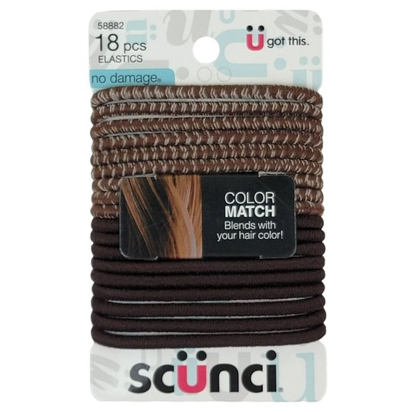 scunci | Accessories | Scunci No Damage Elastics 8 Ct Brown Color Match ...